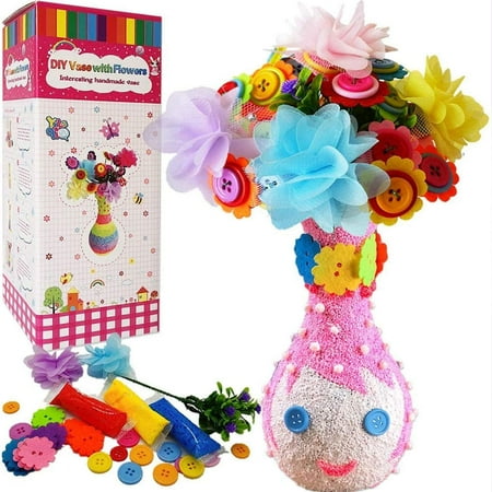 Flower Craft Kit for Kids,Make Your Own Flower Bouquet with Buttons and ...
