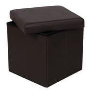 NuSteel Otto Storage Stool - Round Plastic Storage Ottoman with Oval ...