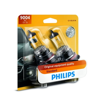 Philips 9004 Standard Halogen Replacement Headlight Bulb, 2 Pack ...