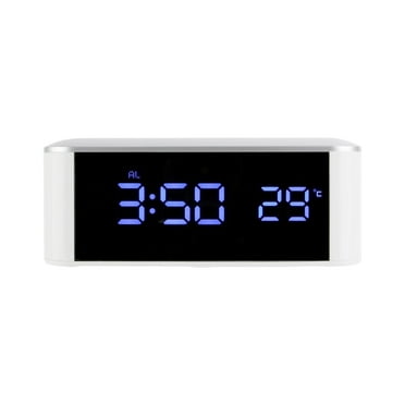 Electime Wooden Digital Alarm Clock with Smart Sensor Night Light, Month, Date, Temperature and ...