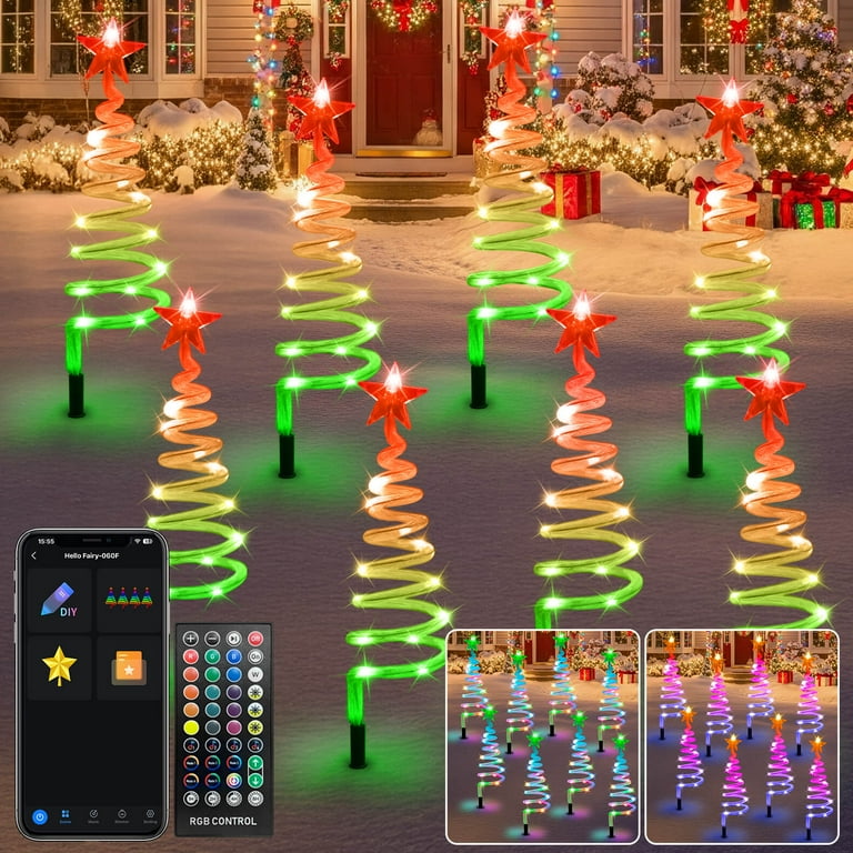 Programmable Christmas Tree Lights Avacube Smart RGB Programmable 6 Ft