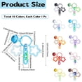 10Pcs 10 Colors Zinc Alloy Keychains Star with Acrylic Mixed Color 73mm ...