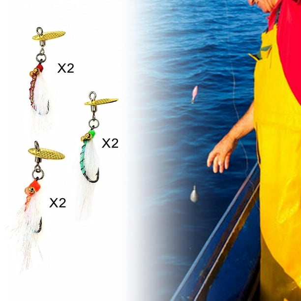 6 Pieces Realistic Fly Fishing Set Streamers Salmon Mayfly Stainless ...