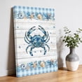 Blue Crab Coastal Canvas Wall Art for Living Room, Summer Starfish ...