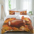 4 Piece Duvet Cover Set Cal king, Football Autumn Orange Maple Leaves ...