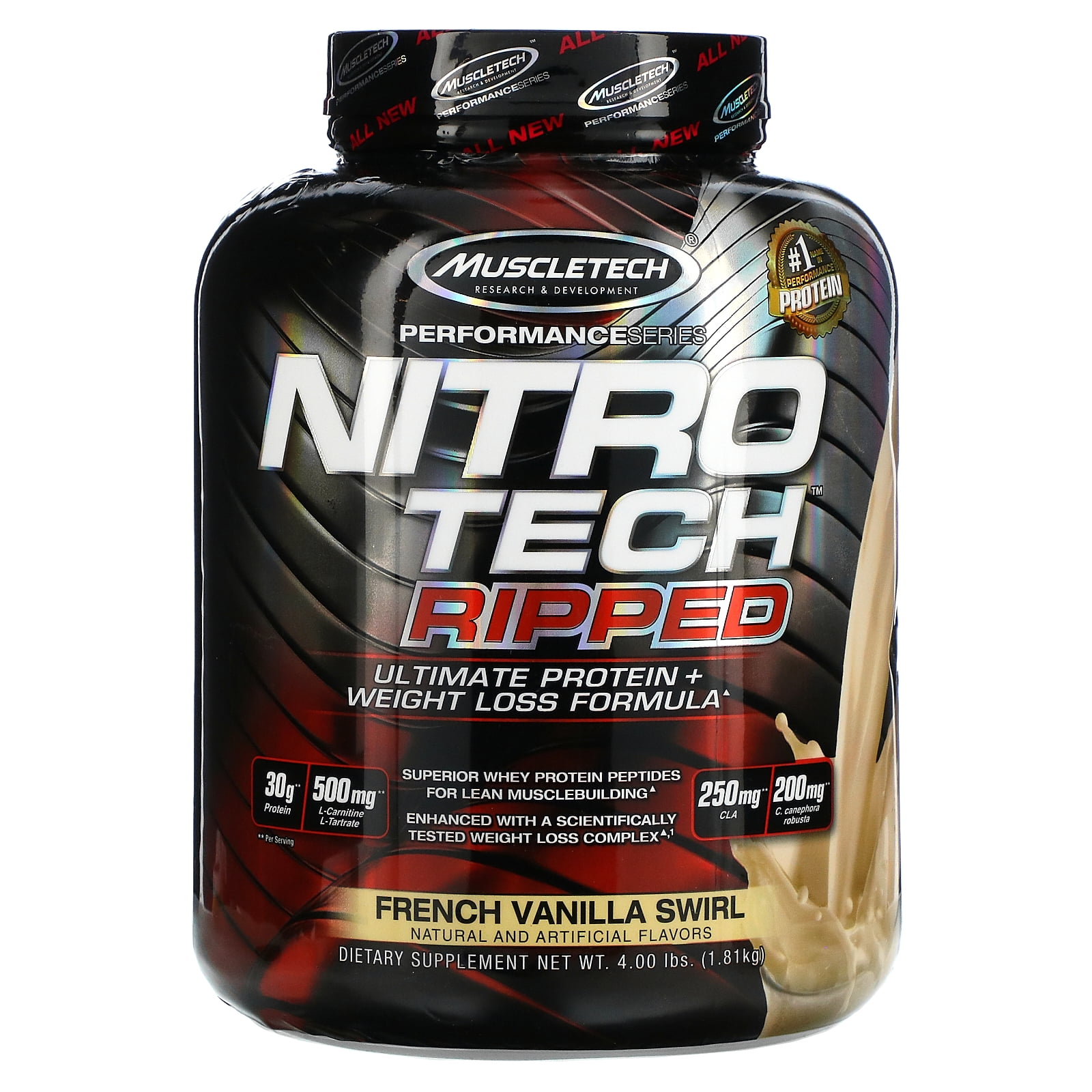 Nitro Tech Ripped, Ultimate Protein + Weight Loss Formula, French ...