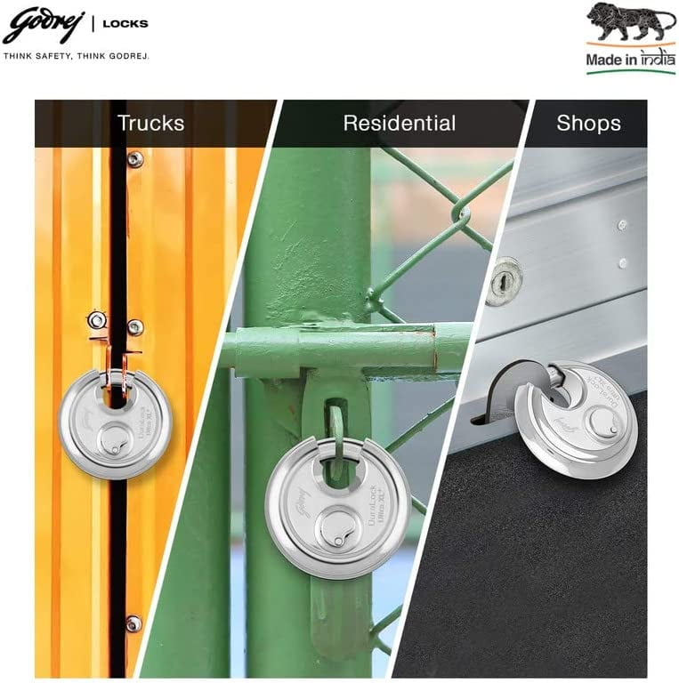 Buy Godrej Duralock Ultra XL+ 70 mm | Heavy Duty Stainless Steel Keyed ...