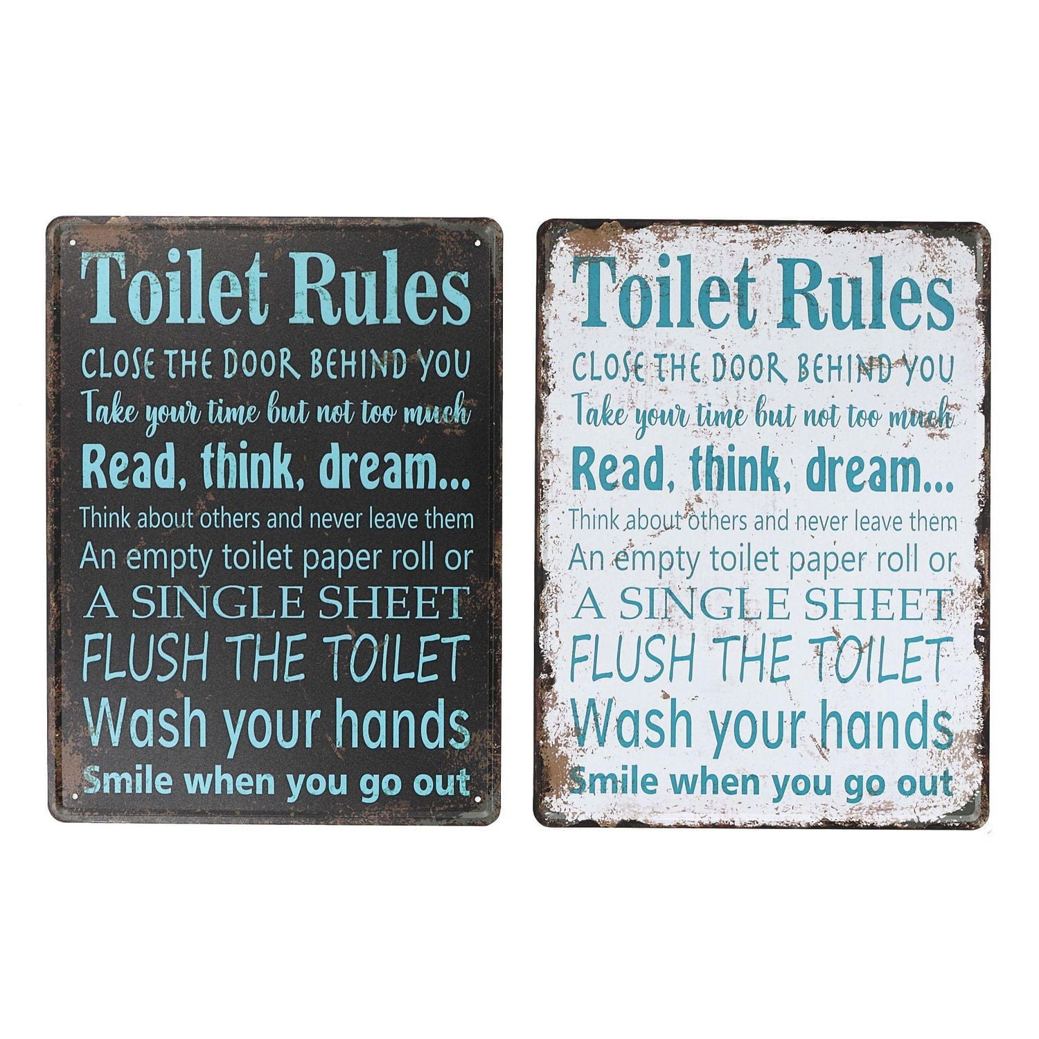 Click here for Ih Casadécor Metal Wall Sign (Toilet Rules) (Asstd... prices