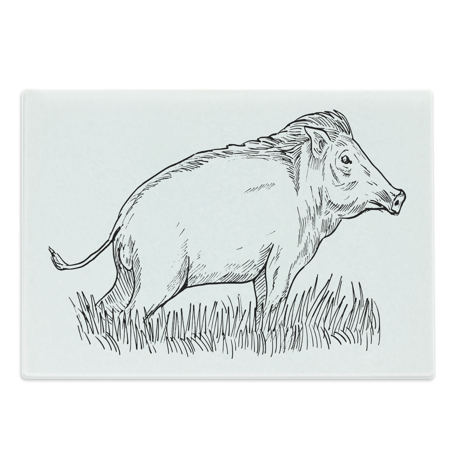 Razorback Cutting Board, Animal Print Themed Outline Monochrome Sketch ...