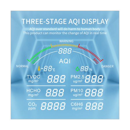 PTH-9BW TUYA WIFI Multi-Function Air Quality Monitor,Thermohygrometer, Clock Alarm PM2.5,PM10 ...