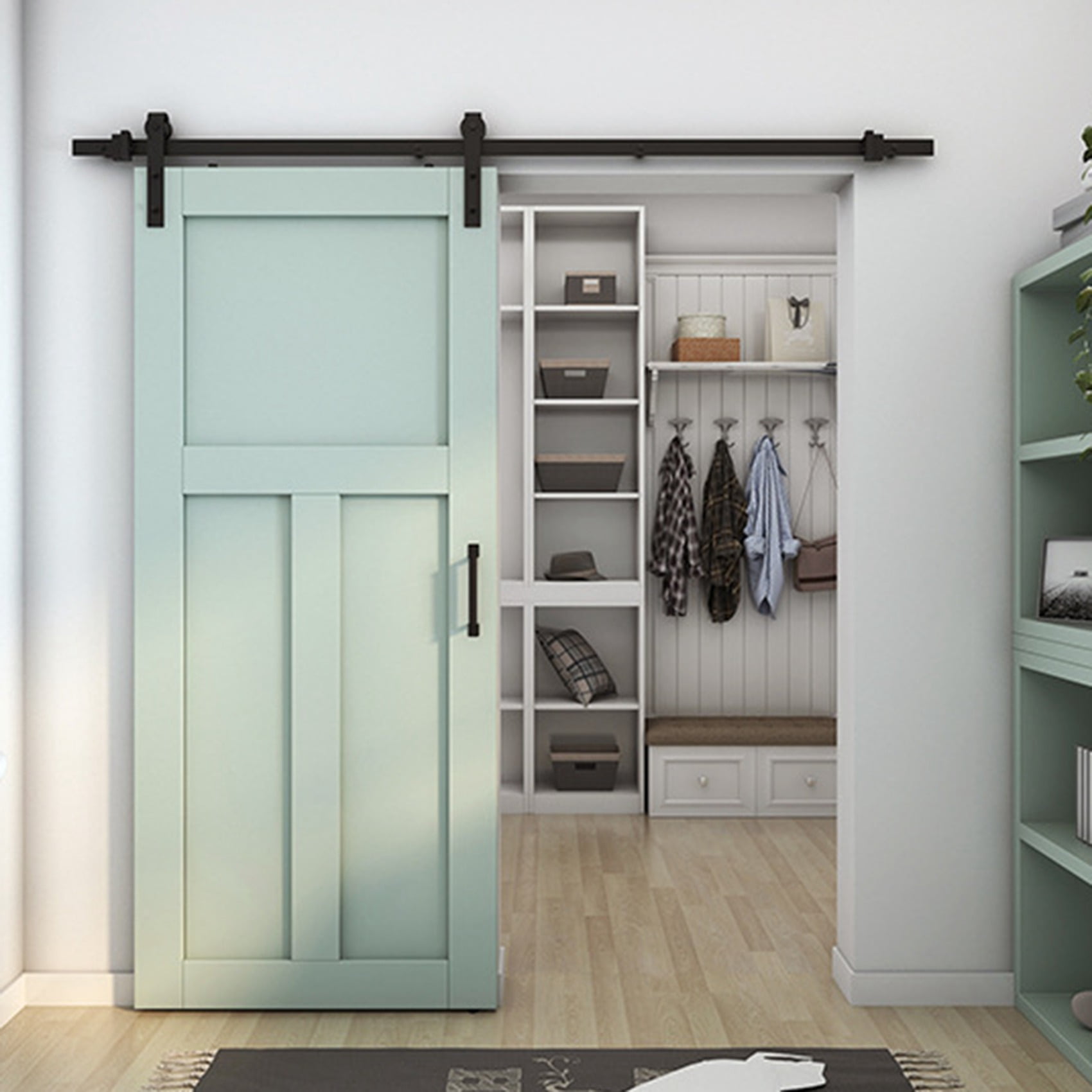 Click here for Unbranded Barn Door Hanging Rail Pulley Wheel Shif... prices