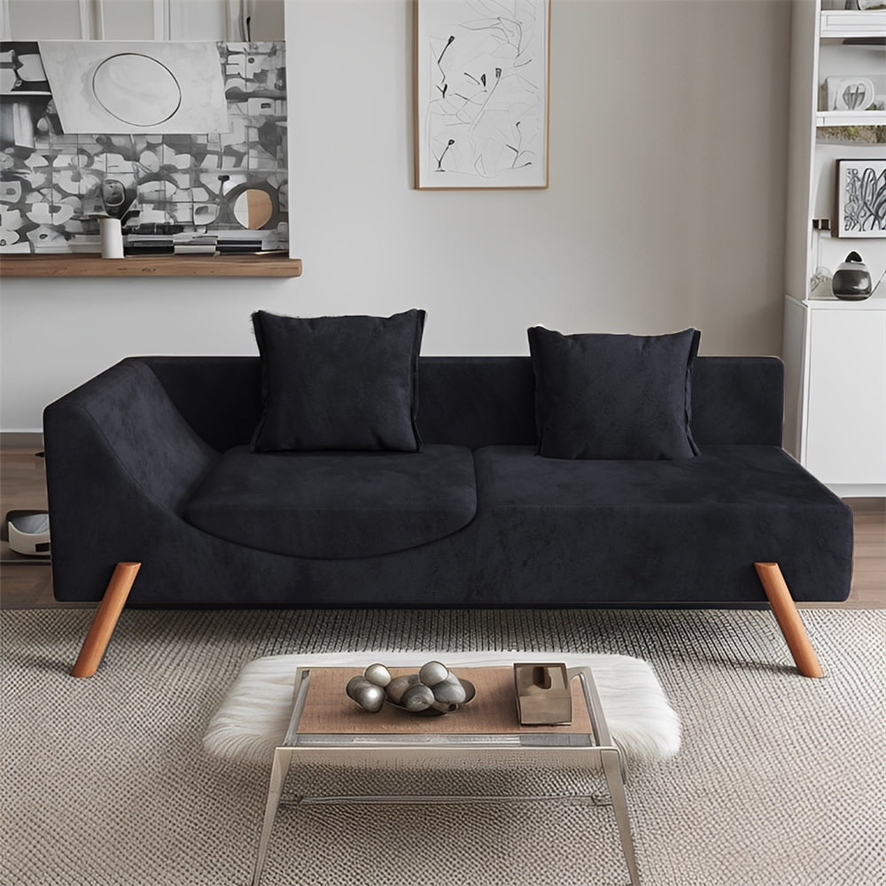 Cfowner 65" Convertible Loveseat Sofa, Mid Century Modern Decor Love ...