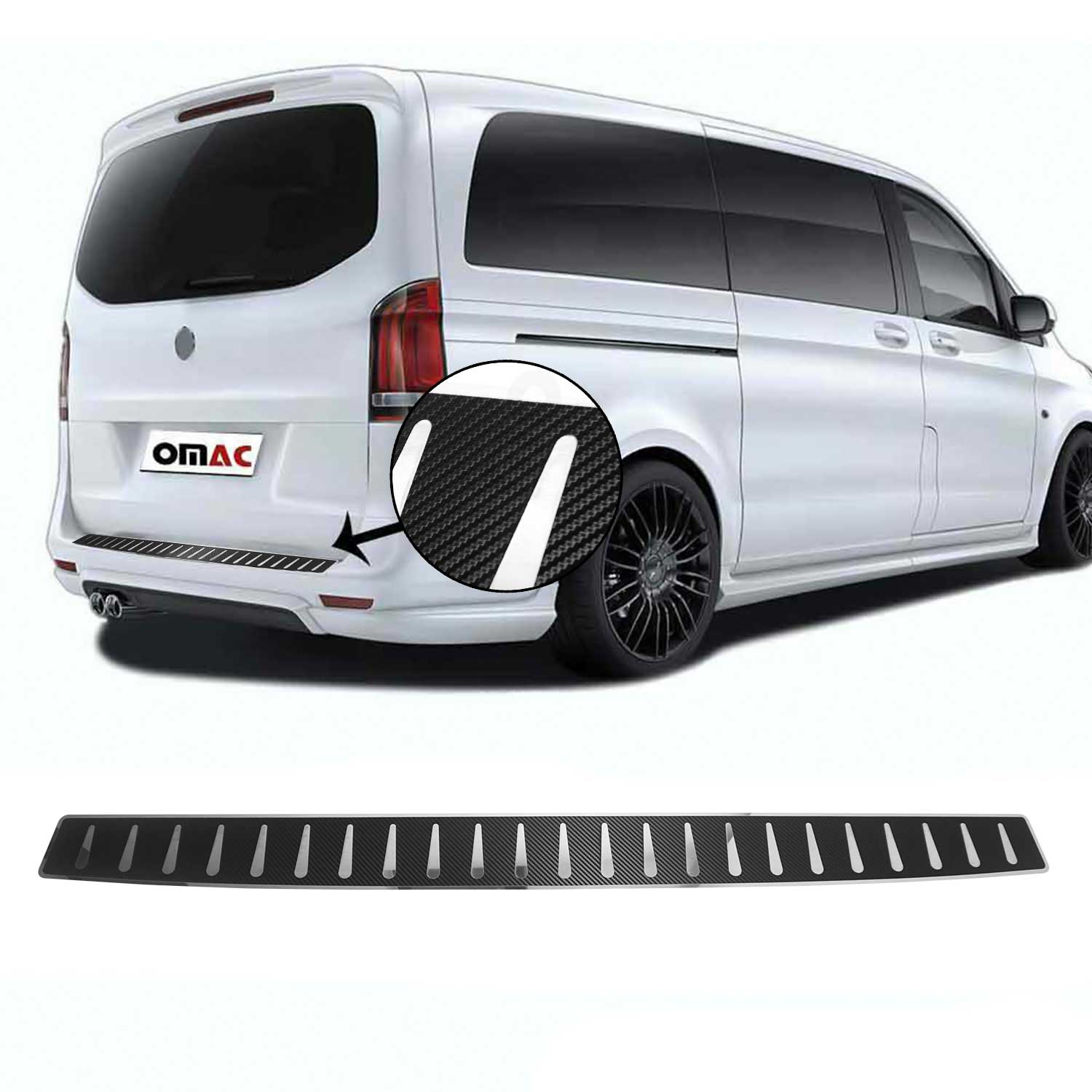 For Mercedes Metris 2016-2022 Carbon Wrap Rear Bumper Guard Trunk Sill ...