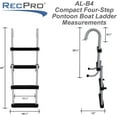 Recpro Marine Pontoon Boat 4 Step Folding Boarding Ladder Al B4