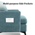MBBMW Upholstered Linen Living Room Chair, Single Sofa with Side ...