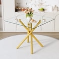 LHYY Modern Gold Bar Table with Tempered Glass Top,Sturdy Cross Metal ...