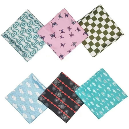 6 PCS Fabric Squares Quilting Fabric Quarters Demon Slayer Theme Craft ...