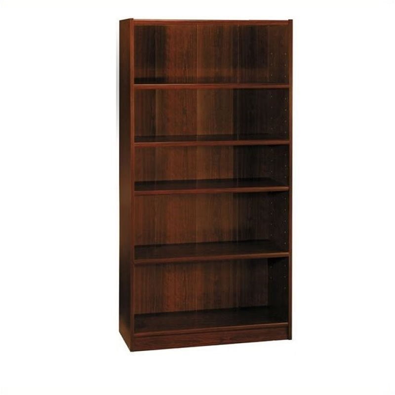 Pemberly Row 72"H 5 Shelf Wood Bookcase in Vogue Cherry - Walmart.com