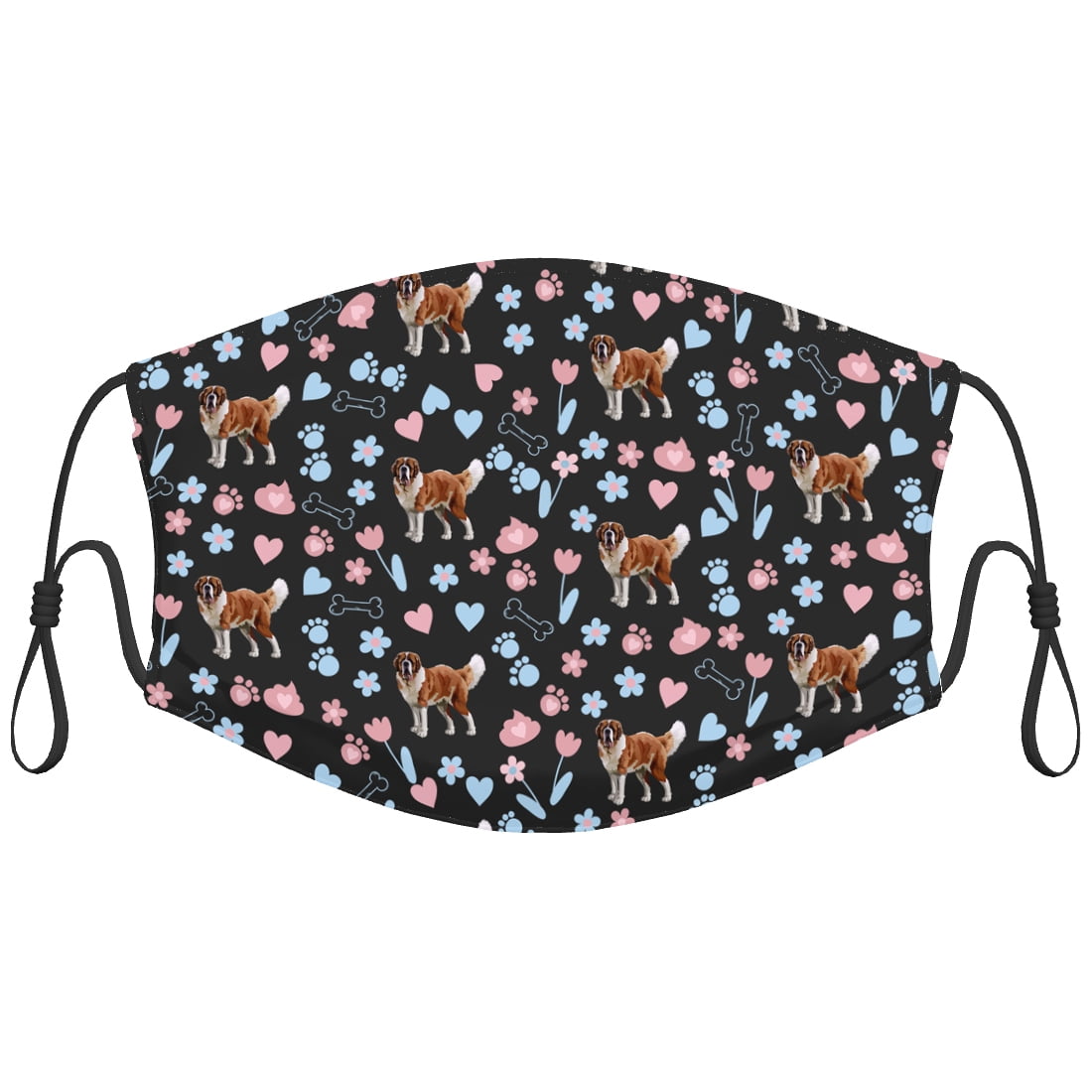 Cute Saint Bernard Dog Graphic Printed Cloth Face Masks Reusable ...