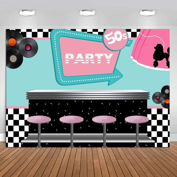 50's Soda Shop Backdrop Vinyl 7X5FT Back to 50's Rocking Party ...