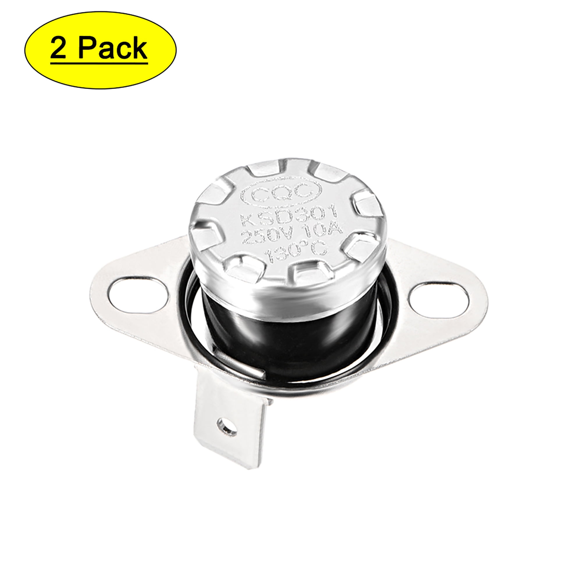 Unique Bargains Temperature Control Switch  Thermostat  Ksd301 130°c  10a  Normally Closed N. C Right Angle 2pcs