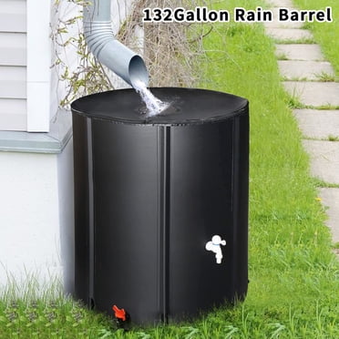 GoDecor Rain Barrel Farms Water Storage Saver Green 132 Gallon ...