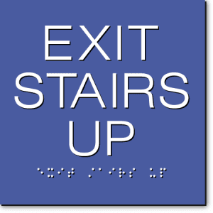 Exit Stairs Up Sign-Blue / White (1 Unit) - Walmart.com
