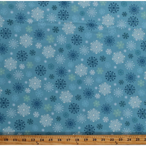 Blue Snowflake Fabric