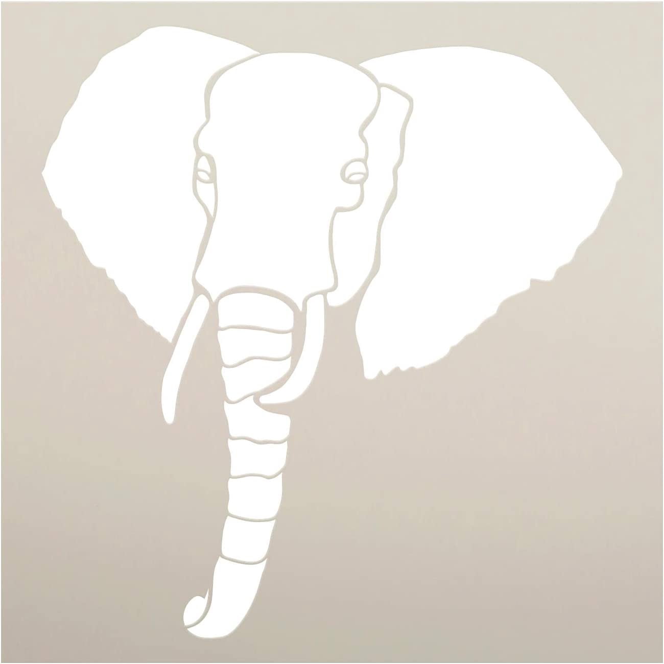 Elephant Front View Stencil