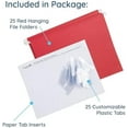 25 Red Hanging File Folders Letter Size – Durable 11pt Paper, Plastic ...