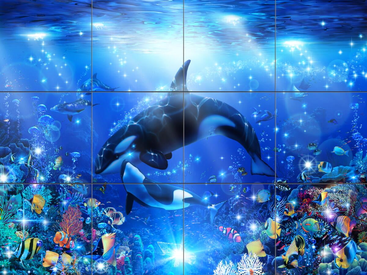Tile Mural Bathroom Backsplash - Love of Orcas - by Christian Riese ...