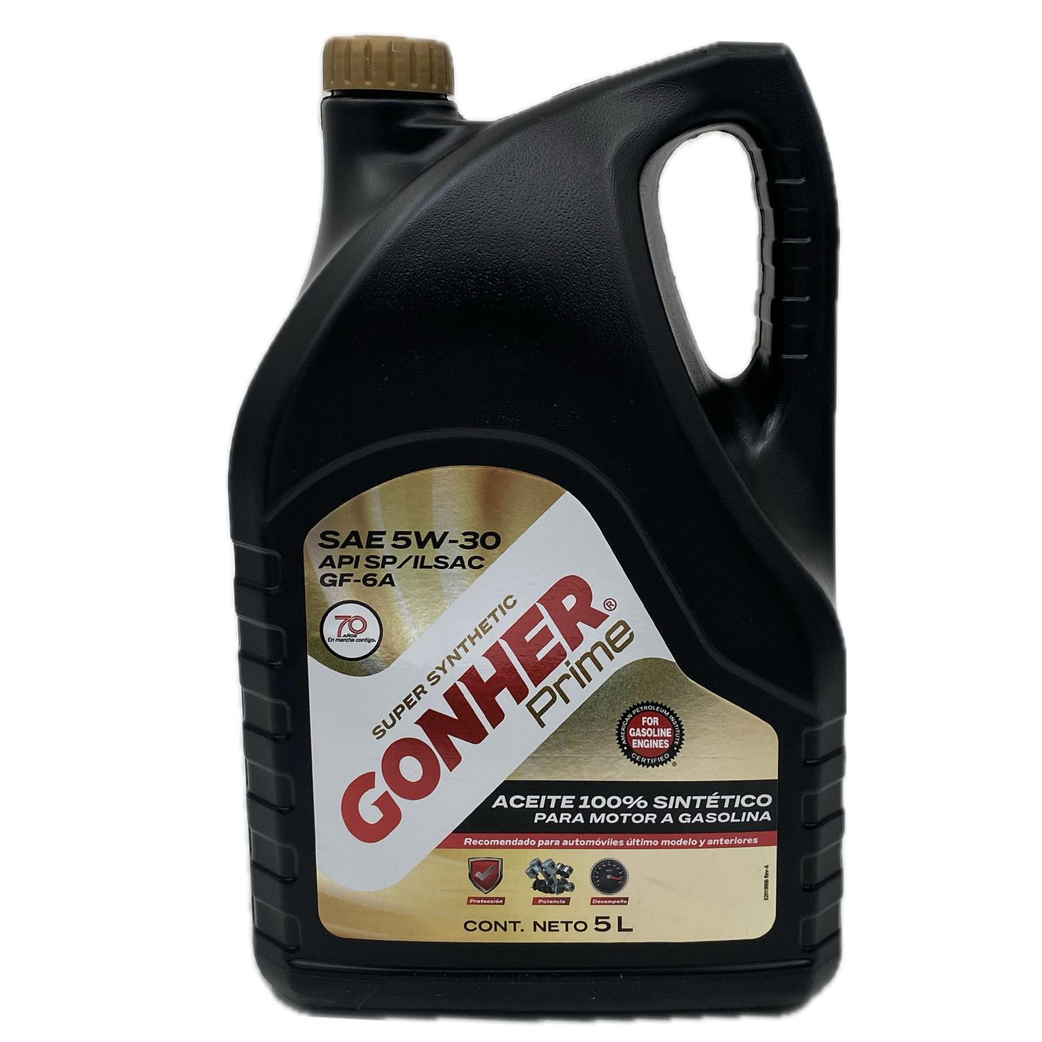 Aceite de Motor Gonher Prime 5 Litros SAE 5W30 API SP ILSAC GF-6A ...