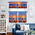 3 Piece Kitchen Curtains and Valances Set Summer Coastal Cafe Curtains ...
