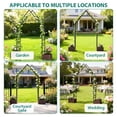 Weather-Resistant Metal Garden Arbor Trellis with Dual Planter Boxes ...