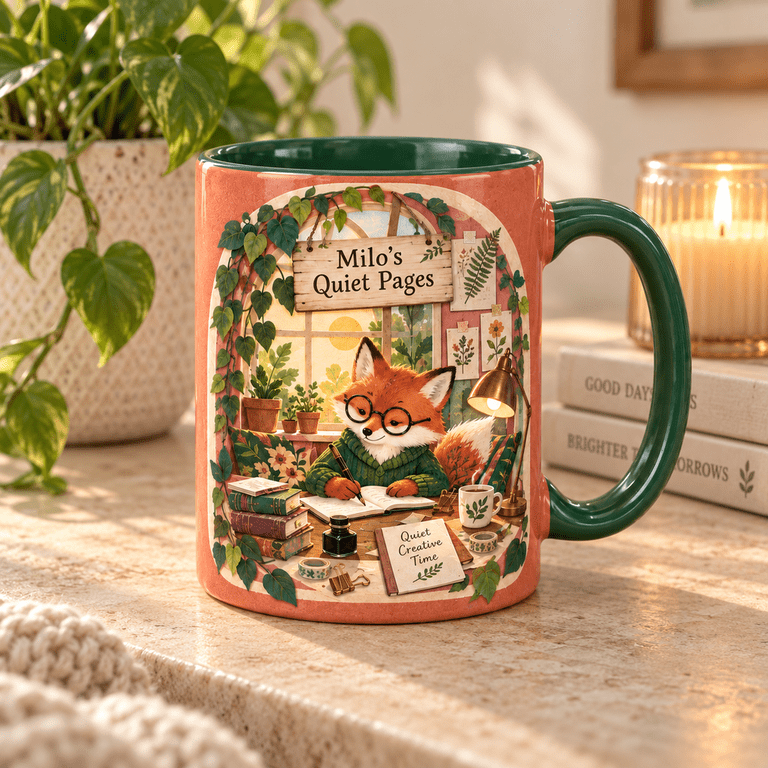 Coffee Mug, Bookish Fox Design for Writers and Journal Lovers - Walmart.com