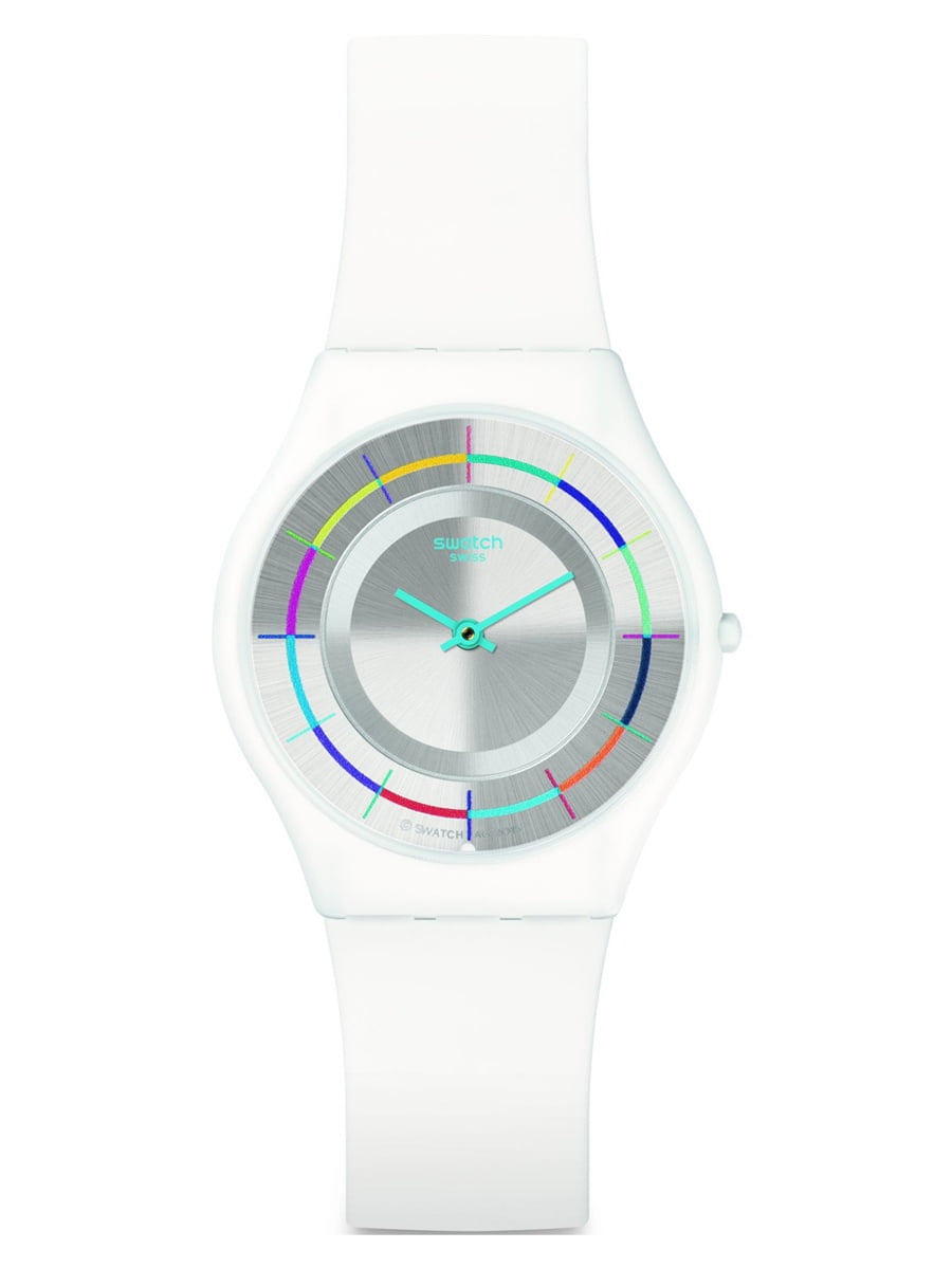 Swatch - Swatch SFW109 Women's White Party Silver Dial White Silicone ...