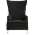 SAFAVIEH Couture Geode Modern Velvet Solid Wingback Chair, Black ...