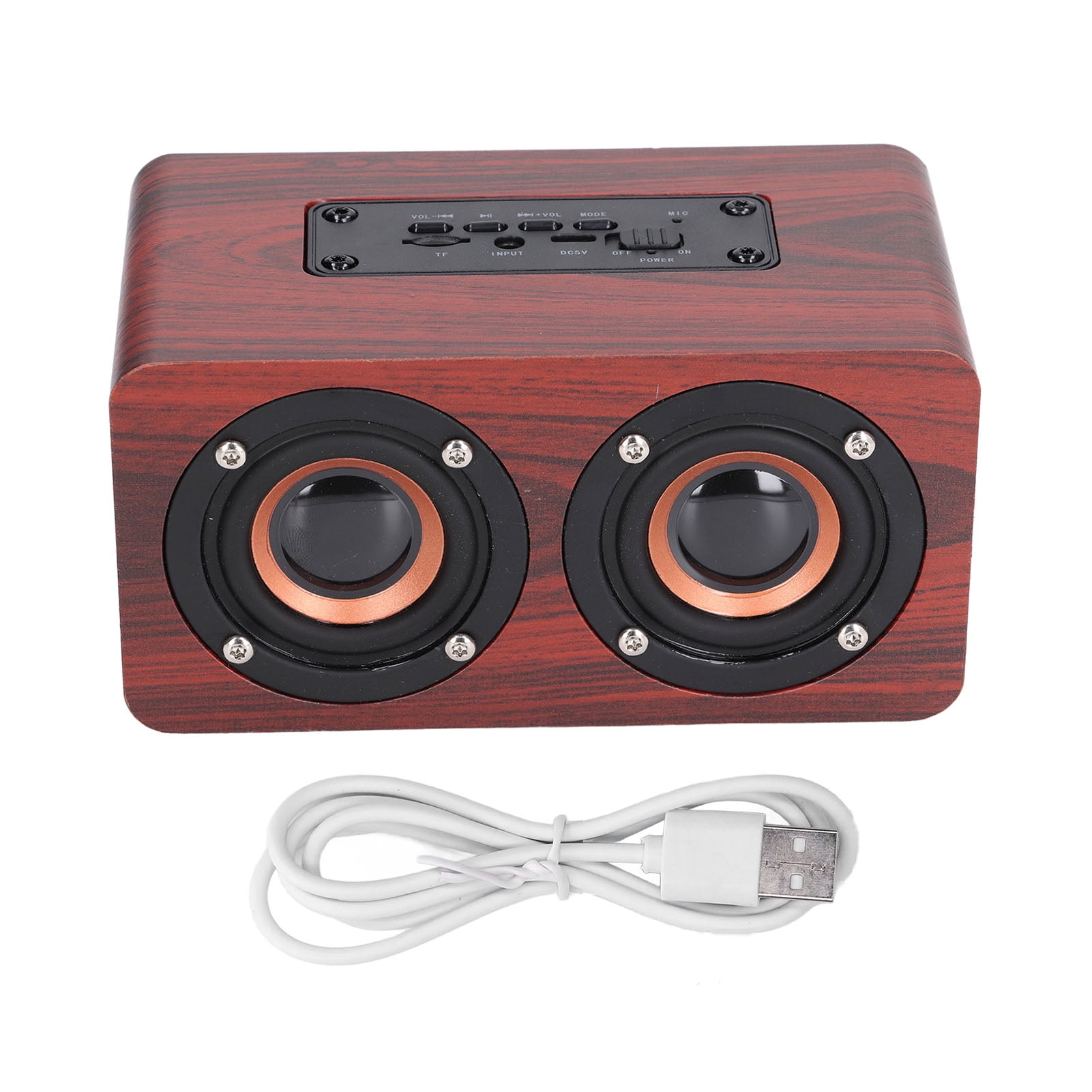 Altavoz portátil rojo con dos altavoces y llamadas de voz, carga USB ...