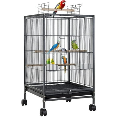 Walnest Outdoor Extra Large Bird Aviary Silver Black Large Parrots ...