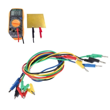 5pcs Test Cable 15A 1000V 100cm Double-Ended with Alligator Clip & 4mm ...