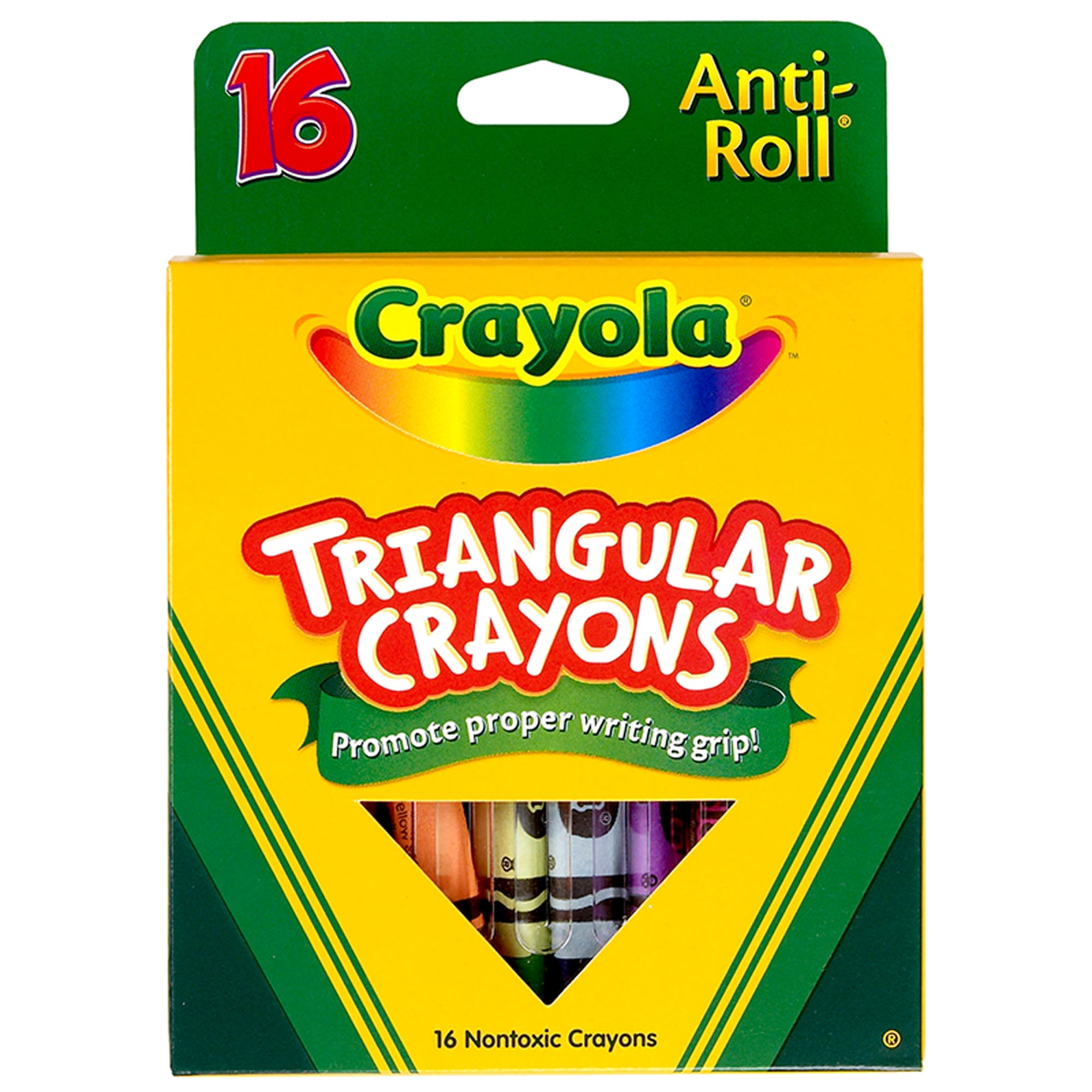 Crayola Triangular Anti-Roll Crayons, 16 Colors Per Box, Set Of 4 Boxes ...