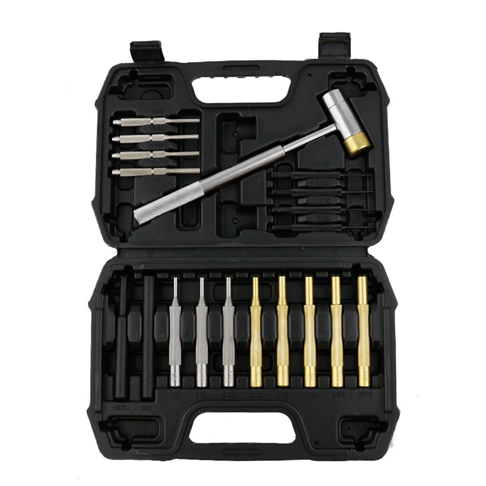19 Pieces Punch Set Solid Hammer Steel, Brass, Plastics Punches with ...