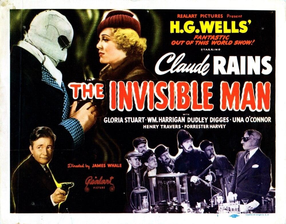 The Invisible Man Titlecard Claude Rains Gloria Stuart E.E. Clive 1933 ...