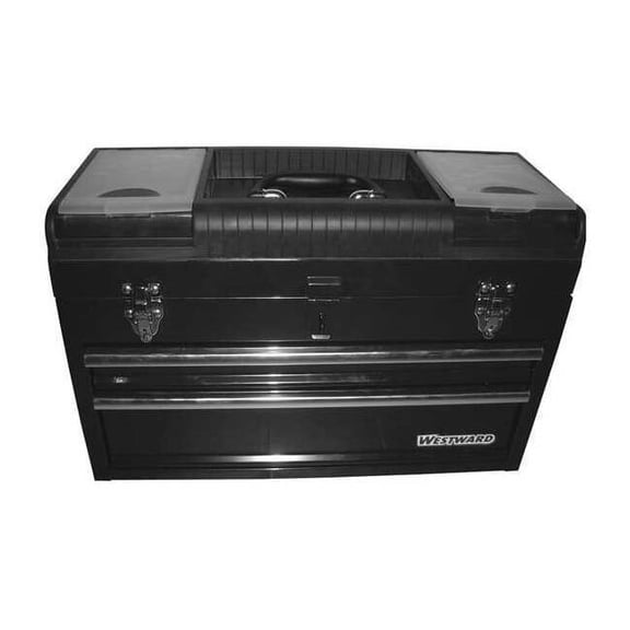 Westward WESTWARD Tool Box, Steel, Black, 20 in W x 8 in D x 14 in H ...