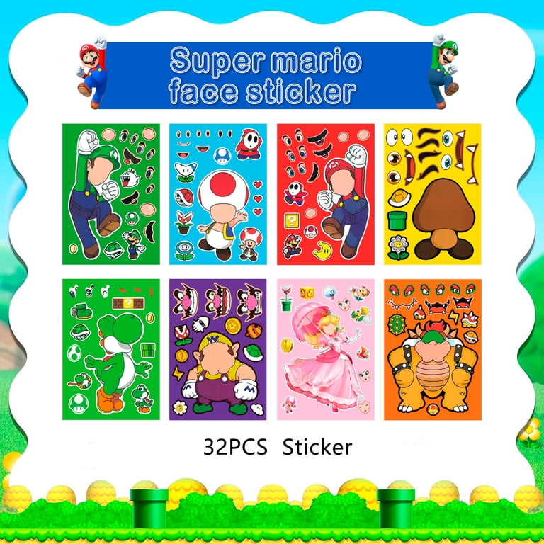 Sonic Stickers For Kids 32 Sheets Mario , Cartoon Book Crafts For Kids ...