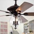 Topher 52-Inch 5-Blade Antique Bronze Lighted Ceiling Fans with Clear ...