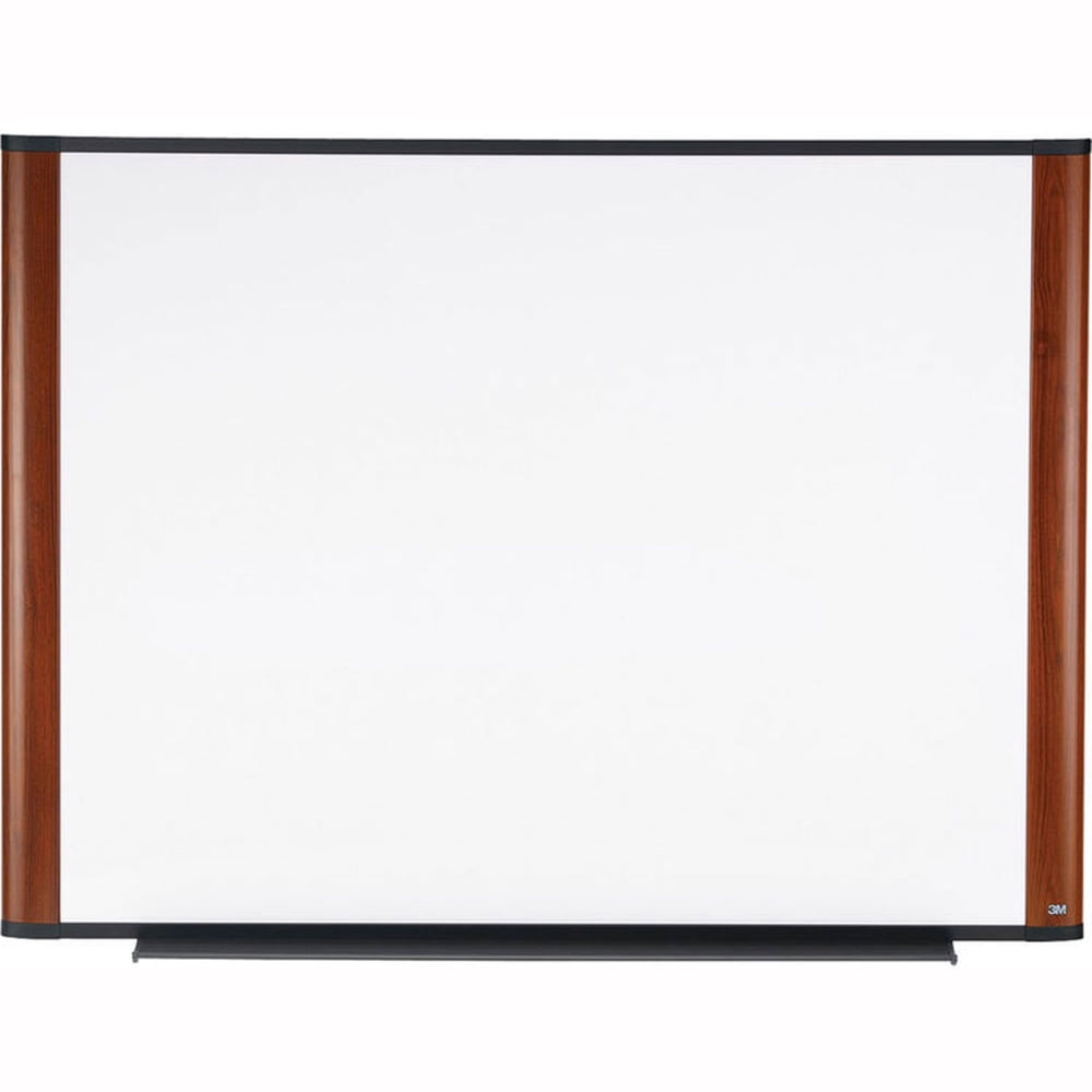 3M Dry Erase Board, 96 in x 48 in, Widescreen Mahogany-Finish Frame ...