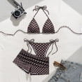 Aihuaihua Women's Triangle Bikini Sets 3 Piece Polka Dots Print Swim ...