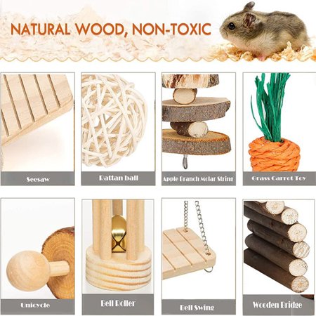 Pet Chew Toy Kit Wood Small Animal Natural Animal Chewing Playing Game ...