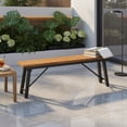 Hommoo Folding Rectangular Picnic Bench Set, Acacia Wood & Metal ...